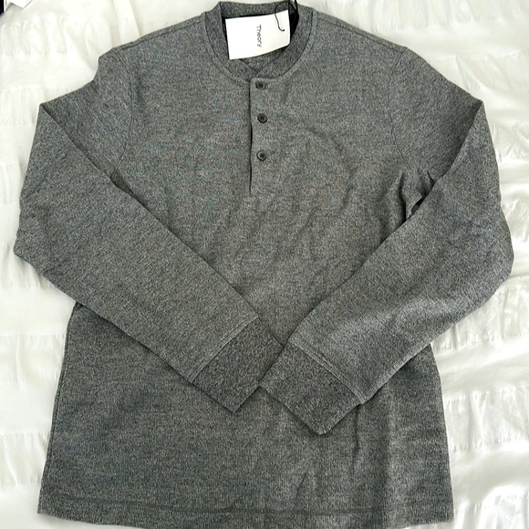 Theory | Shirts | Nwt Theory Marled Grey Ls Henley Size Small 25 | Poshmark